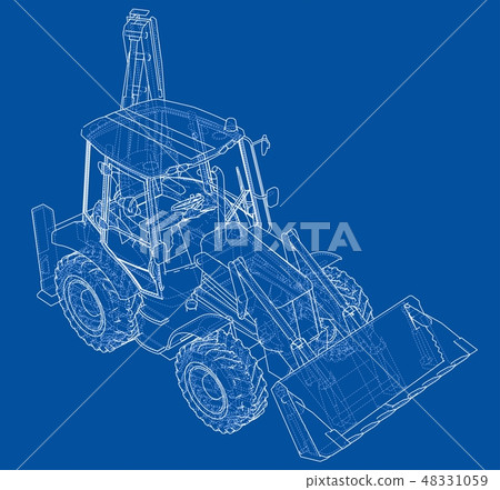 Sketch of Loading Shovel with Back Actor - Stock Illustration [48331059 ...