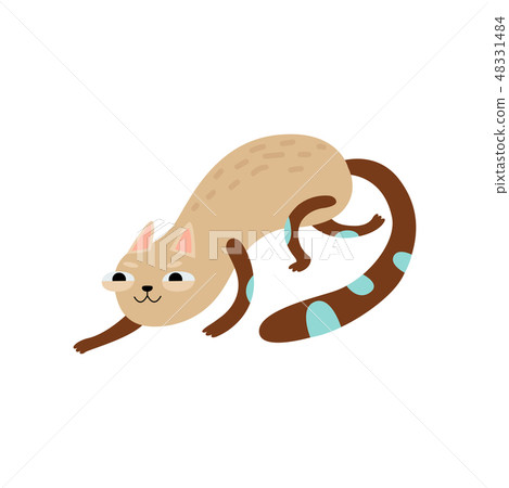 Funny Cat Sneaking, Cute Animal Pet Character...-插圖素材 [48331484] - PIXTA圖庫