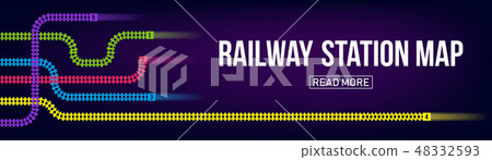 Creative vector illustration of railway station... - Stock Illustration ...