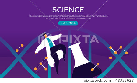 Science concept web landing page template - Stock Illustration ...