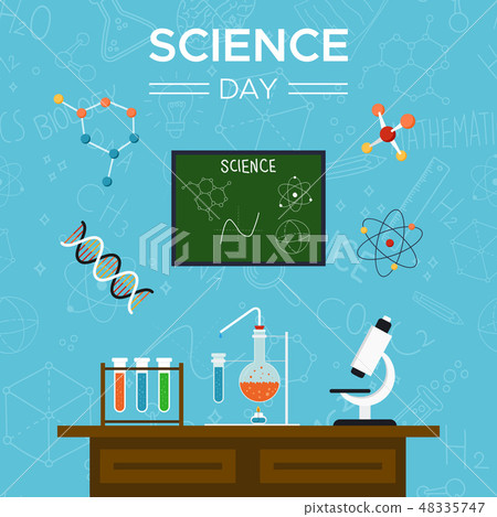 Science Day card of school tools for education - Stock Illustration ...