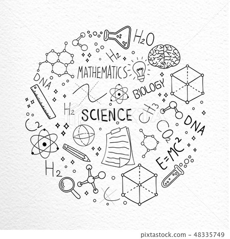 Science hand drawn doodle icons concept - Stock Illustration [48335749 ...