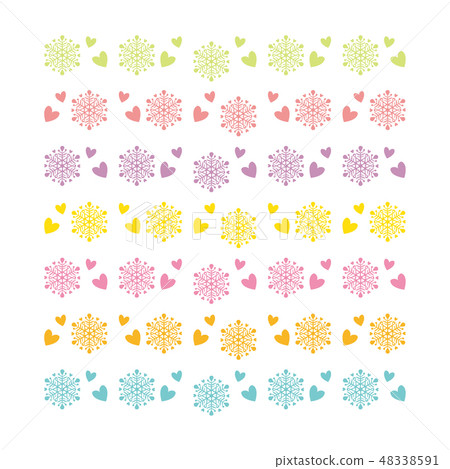 Heart motif snow crystal colorful - Stock Illustration [48338591] - PIXTA