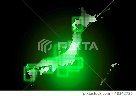 Japan map information network, distribution... - Stock Illustration ...