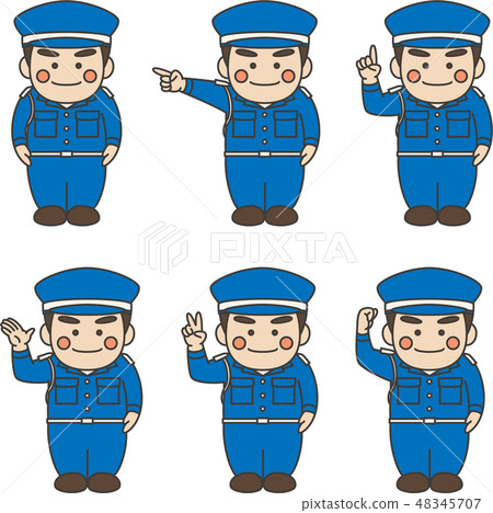 Pause set male security guard - Stock Illustration [48345707] - PIXTA