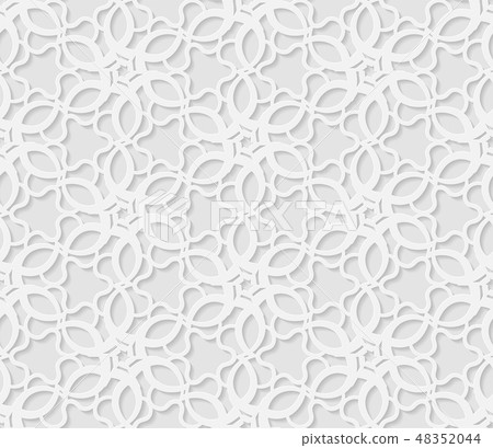 Seamless geometric pattern, 3D white pattern - Stock Illustration ...