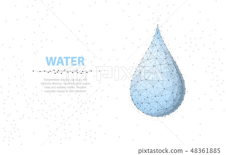 Drop. Abstract 3d wireframe water drop isolated... - Stock Illustration ...
