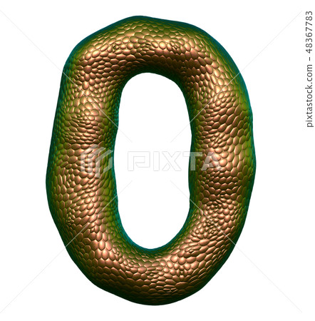 Number 0 zero made of natural gold snake skin... - Stock Illustration ...