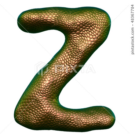 Letter Z made of natural gold snake skin... - Stock Illustration ...