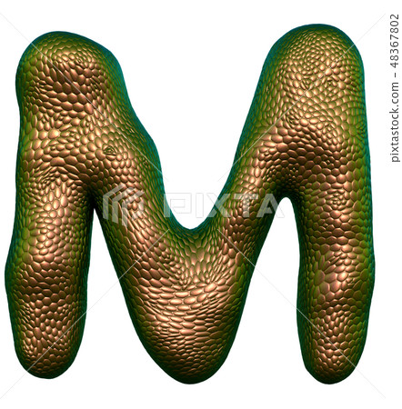 Letter M made of natural gold snake skin... - Stock Illustration ...