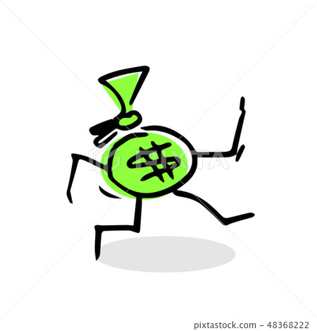 Simple vector drawing of the running money. - Stock Illustration ...