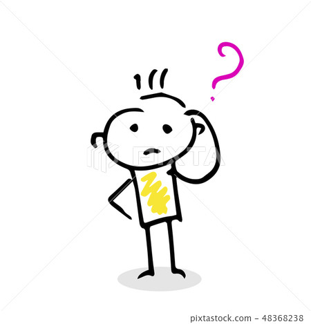 Stick figure hand drawing with question sign. - Stock Illustration ...