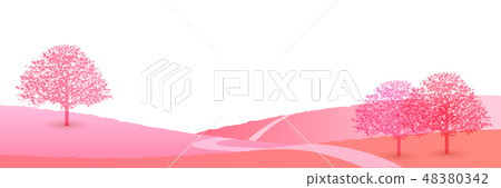 Sakura spring flower background - Stock Illustration [48380342] - PIXTA