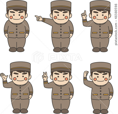 Pose Set Male Hotelier - Stock Illustration [48380598] - PIXTA