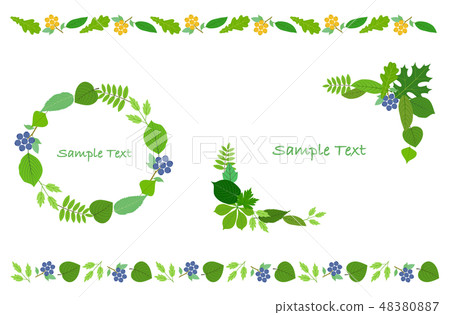 Leaf decoration frame set - Stock Illustration [48380887] - PIXTA