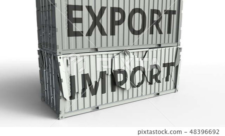 Container with IMPORT text being broken by... - Stock Illustration ...