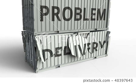 Container with DELIVERY text being broken by... - Stock Illustration ...