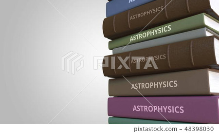 Book cover with ASTROPHYSICS title, 3D rendering - Stock Illustration ...
