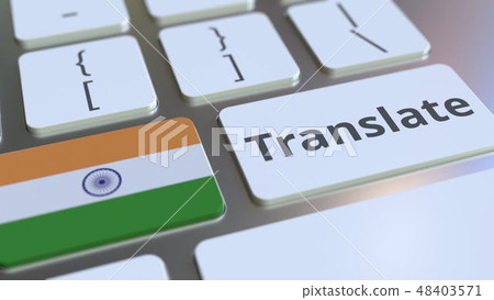 TRANSLATE text and flag of India on the buttons... - Stock Illustration ...