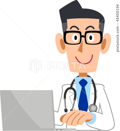Doctor who operates PC - Stock Illustration [48408194] - PIXTA