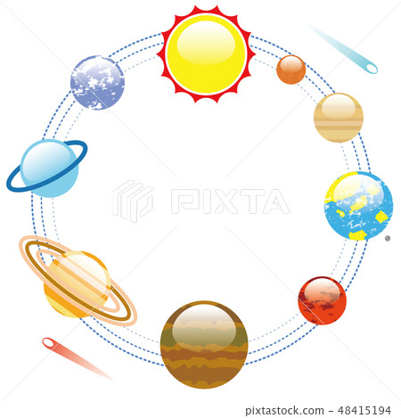 Solar system Planetary frame 1 Solar system flame - Stock Illustration ...