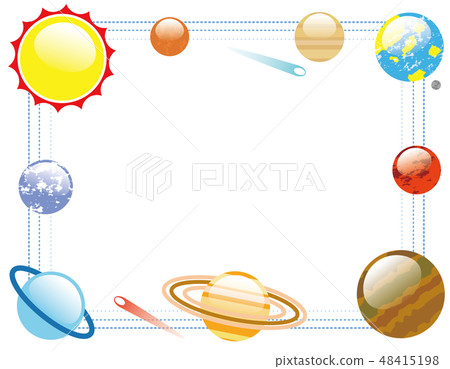 Solar system Planetary frame 2 Solar system flame - Stock Illustration ...