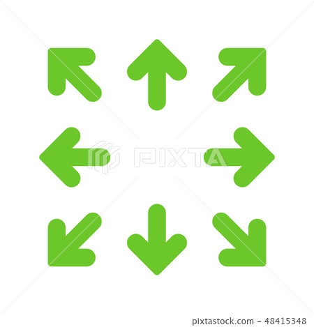 Green simple arrows in 8/eight different direction - Stock Illustration ...