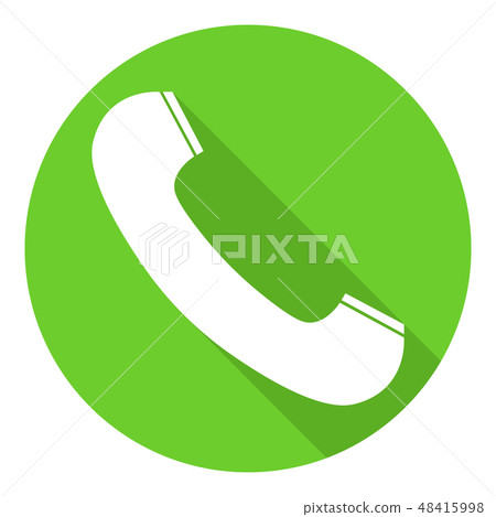 White phone receiver on green background - Stock Illustration [48415998 ...