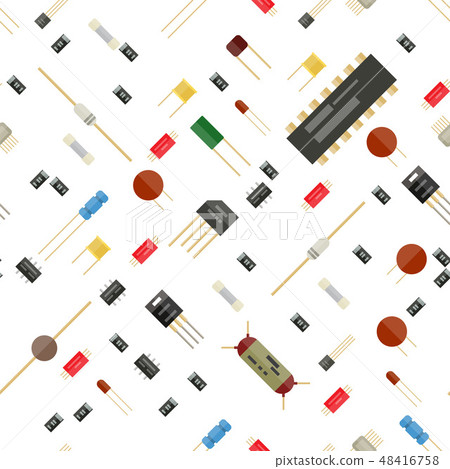 Seamless electronic components pattern. - Stock Illustration [48416758 ...