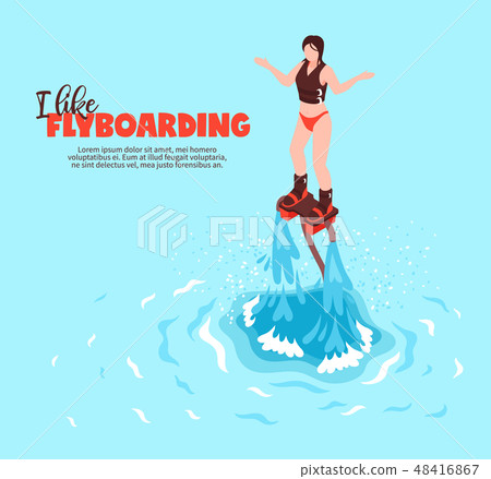 Flyboarding Isometric Vector Illustration - Stock Illustration ...