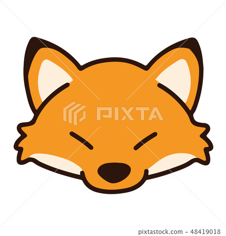 Simple and cute fox face illustration with main... - Stock Illustration ...