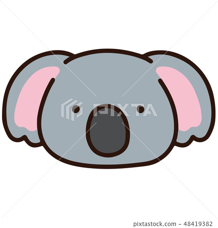 Simple and cute koala face illustration with... - Stock Illustration ...