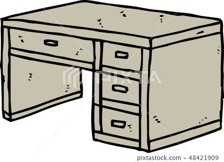 Desk Table Hand Drawing Rough Sketch - Stock Illustration [48421909 ...