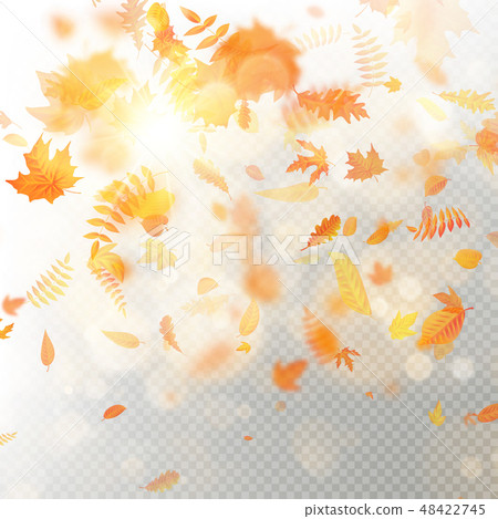 Effect of autumn falling leaves layer with... - Stock Illustration ...