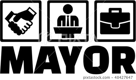 Mayor with icons - Stock Illustration [48427647] - PIXTA