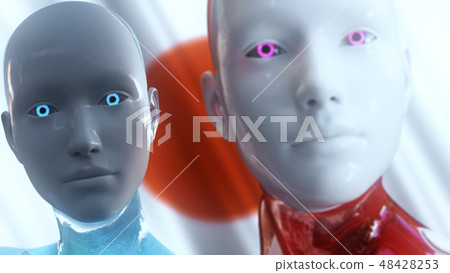 Androids AI Artificial Intelligence Japan Concept - Stock Illustration ...