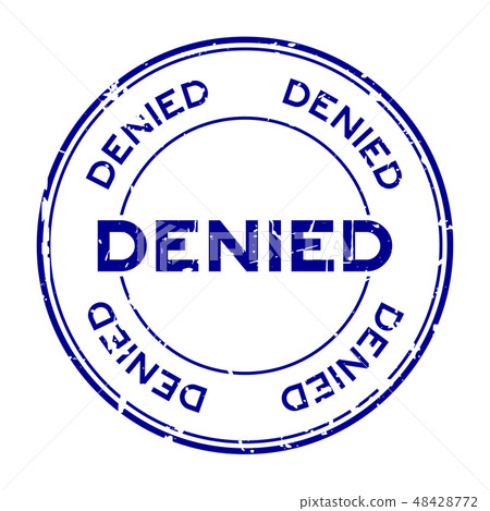 Grunge blue denied round rubber seal stamp - Stock Illustration ...