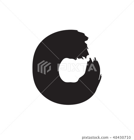 Hand drawn o symbol on white. Unclosed zero sign - Stock Illustration ...