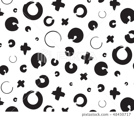 Hand drawn cross and zero vector signs, background - Stock Illustration ...