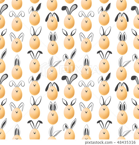 Seamless pattern with realistic eggs - Stock Illustration [48435316 ...