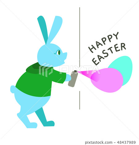 Color Easter bunny painting graffiti - Stock Illustration [48437989 ...