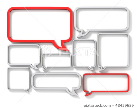 Different size speech bubbles 3D - Stock Illustration [48439689] - PIXTA