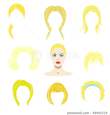 Hair styles collection vector - Stock Illustration [48442514] - PIXTA