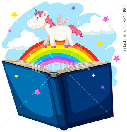 Unicorn and rainbow book concept - Stock Illustration [48443902] - PIXTA