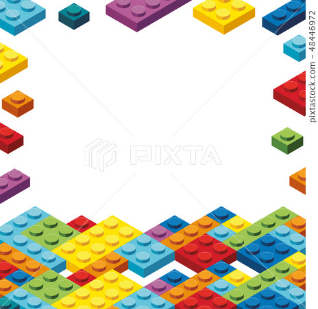 Border template with colorful blocks - Stock Illustration [48446972 ...