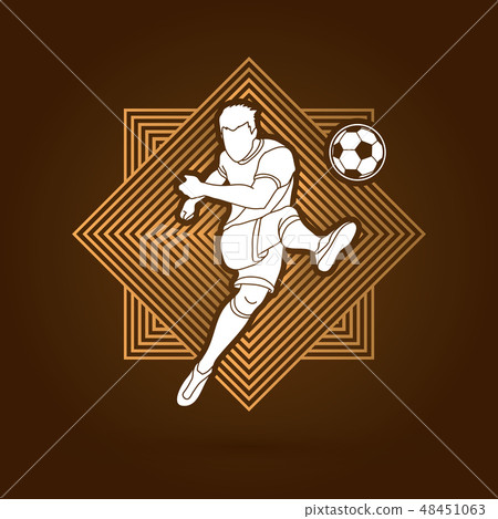 Soccer player shooting a ball action vector - Stock Illustration ...