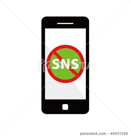 Smartphone SNS prohibition mark - Stock Illustration [48455598] - PIXTA
