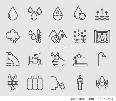 Line icons set for Water for life - Stock Illustration [48460394] - PIXTA