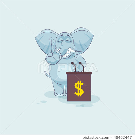 elephant sticker emoticon behind podium - Stock Illustration [48462447 ...