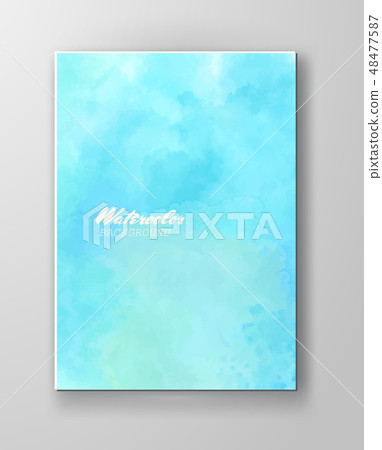 Card with vector hand drawn watercolor background. - Stock Illustration ...